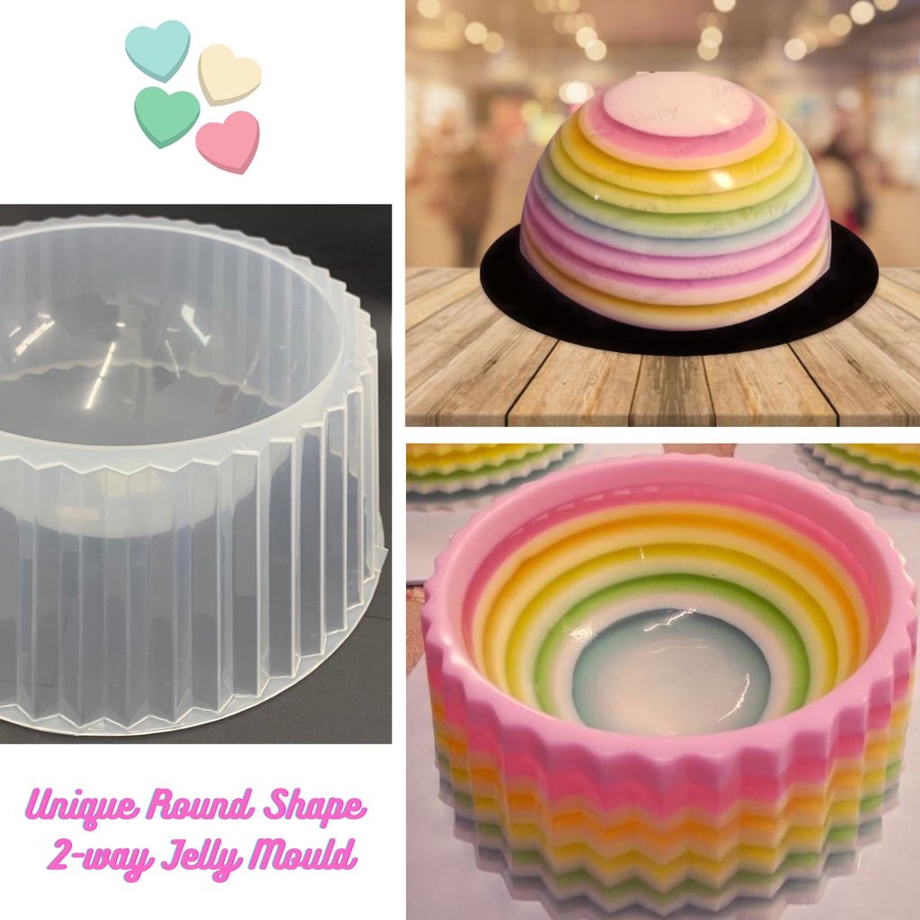 Unique Round Shape 2-way Jelly Mould, Jelly Cake Mould, Treasure Bowl ...