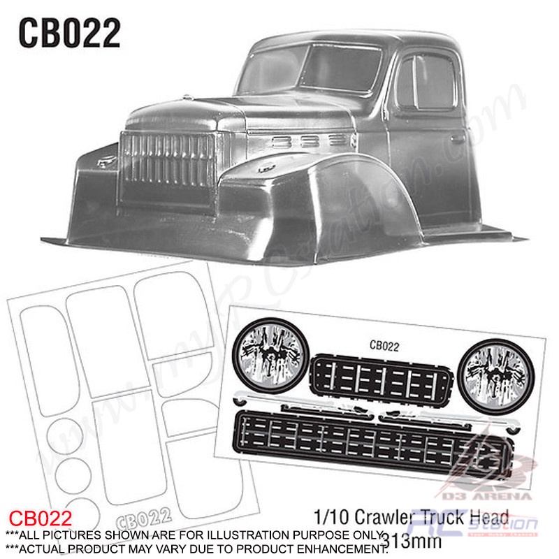 Team C Crawler Clear Body Shell CB022 1/10 Crawler Truck Head (Width ...