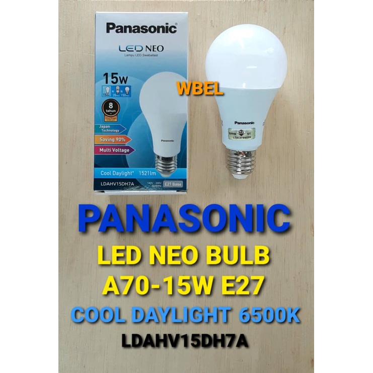PANASONIC LED NEO BULB A70 15W E27 COOL DAYLIGHT (6500K)/ WARM WHITE ...