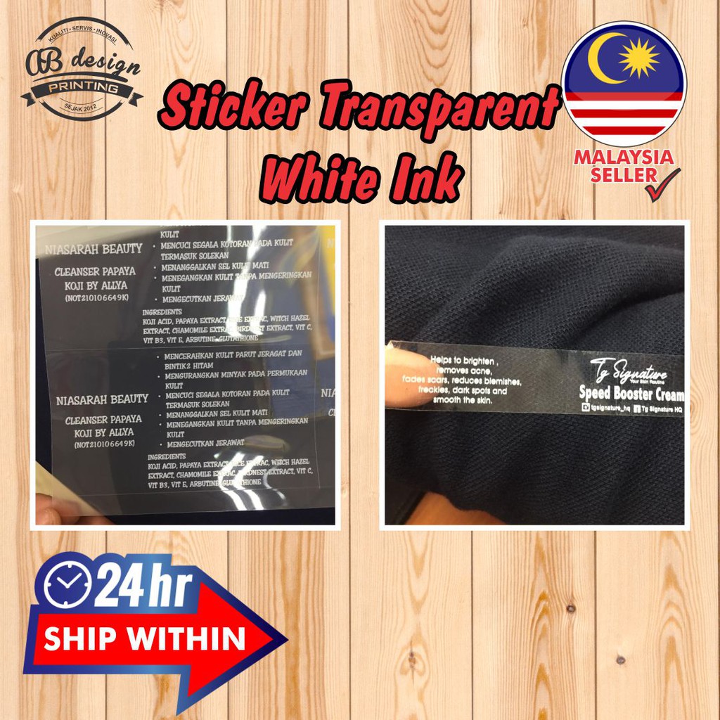 Custom Sticker Transparent White Ink Murah,Cantik, Pantas / Stiker ...
