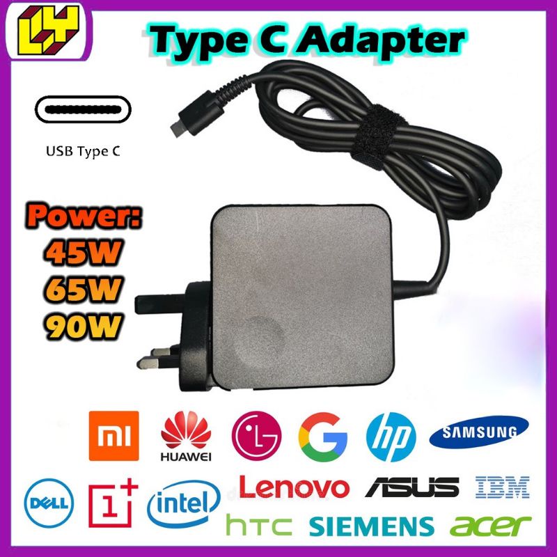 Type C 45W Charger Power Adapter Type-C Chargers TypeC 65 Watt Laptop ...