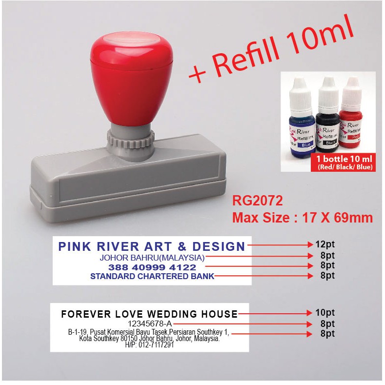 Red Grey series 20 x 72 Pre Ink Stamp Chop / Flash Stamp / Company Chop ...