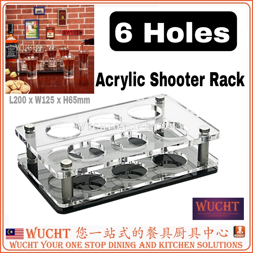 【WUCHT】Deluxe 6 Holes Acrylic Shooter Rack / Black with Clear Acrylic ...