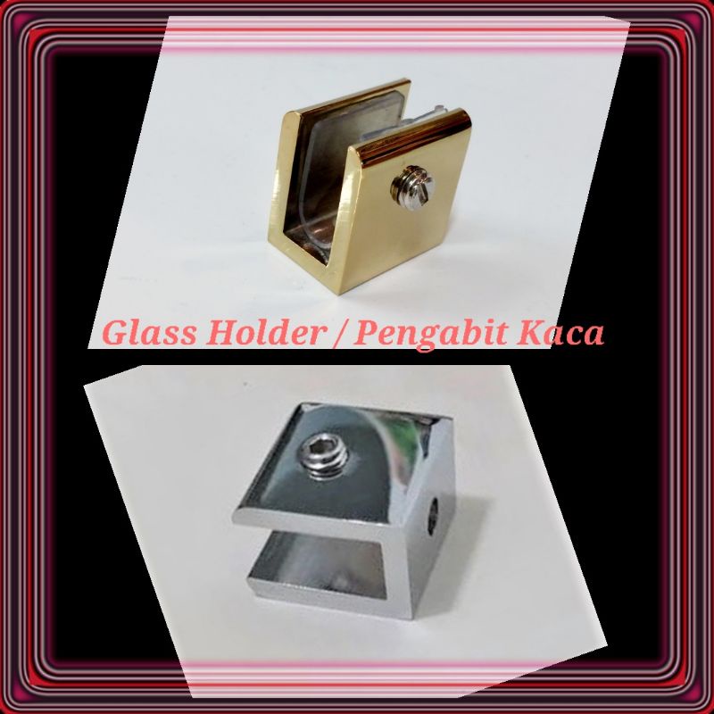 Glass Holder Pengapit Kaca Tebal 4MM Cabinet Bracket Clamp Bathroom ...