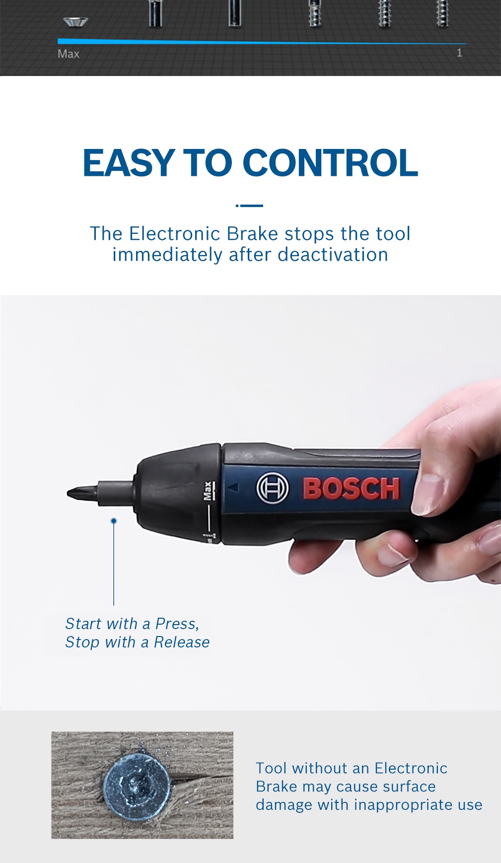 BOSCH Go 2 Kit Smart Screwdrivers + 33pcs Accessories Kit - 06019H2181 ...