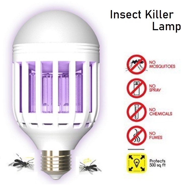 Electric Mosquito Insect Fly Bug Killer Led Zapp Light Bulb Repeller ...