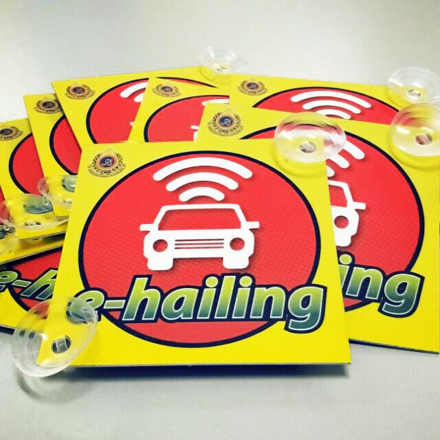 GRED AAA+++ E-Hailing Sticker 2 pcs [REMOVEABLE] With Rubber Suction ...
