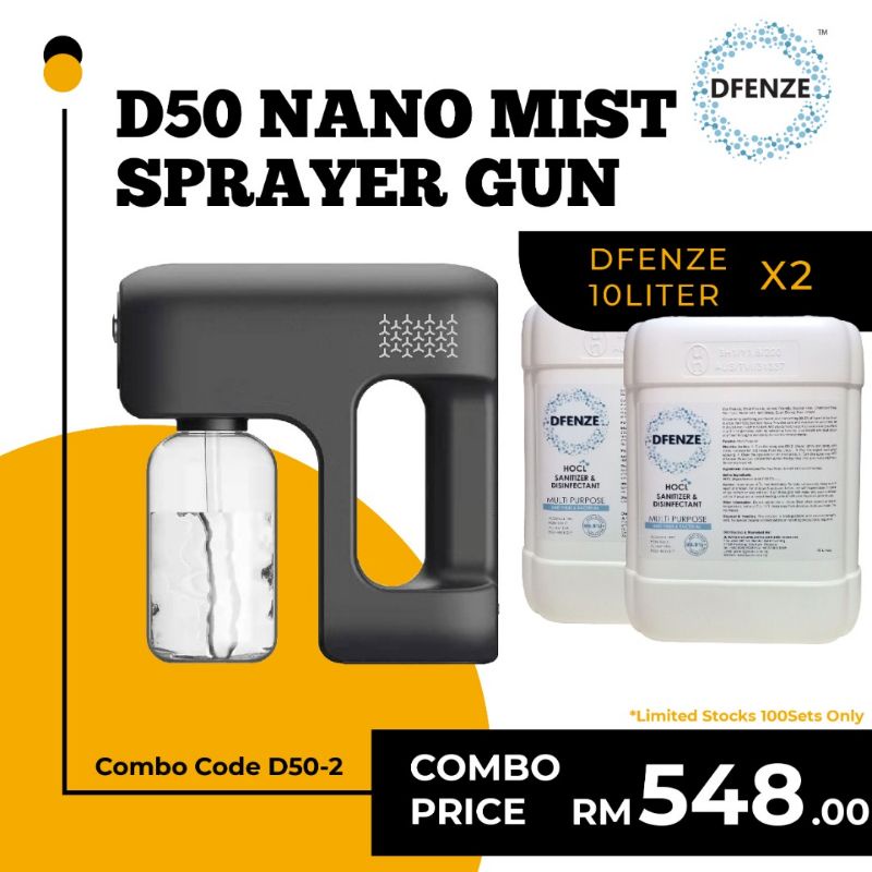 COMBO PRICE|| D50 NANO MIST SPRAYER GUN(2X DFENZE 10L) | Shopee Malaysia