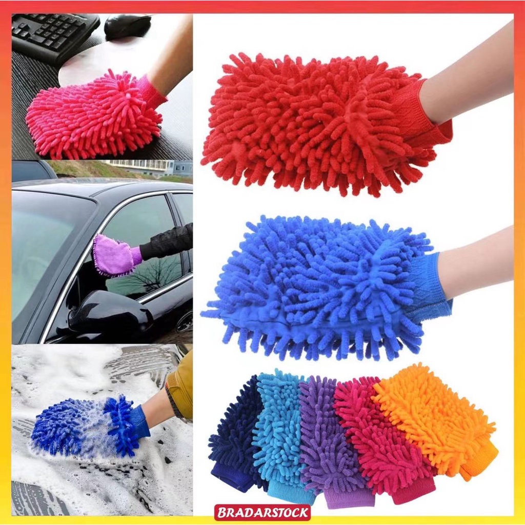 Car Wash Hand Glove Washing Towel Sponge Cloth Accessories Set Kain ...