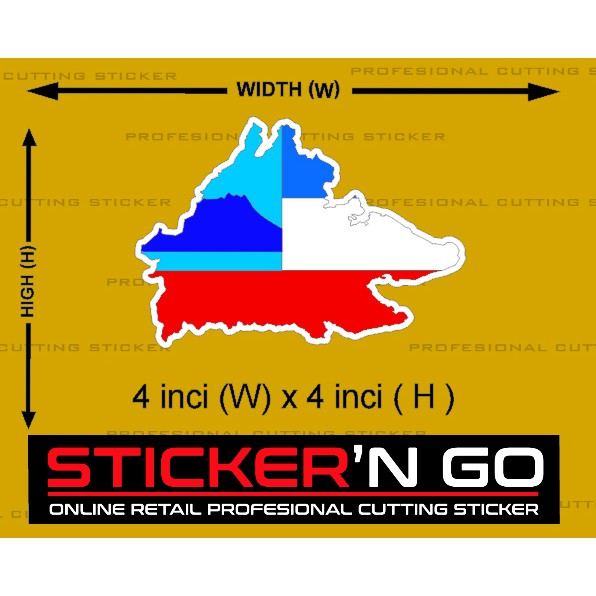 STICKER CUTTING CUSTOM NEGERI SABAH MAP DESIGN | Shopee Malaysia