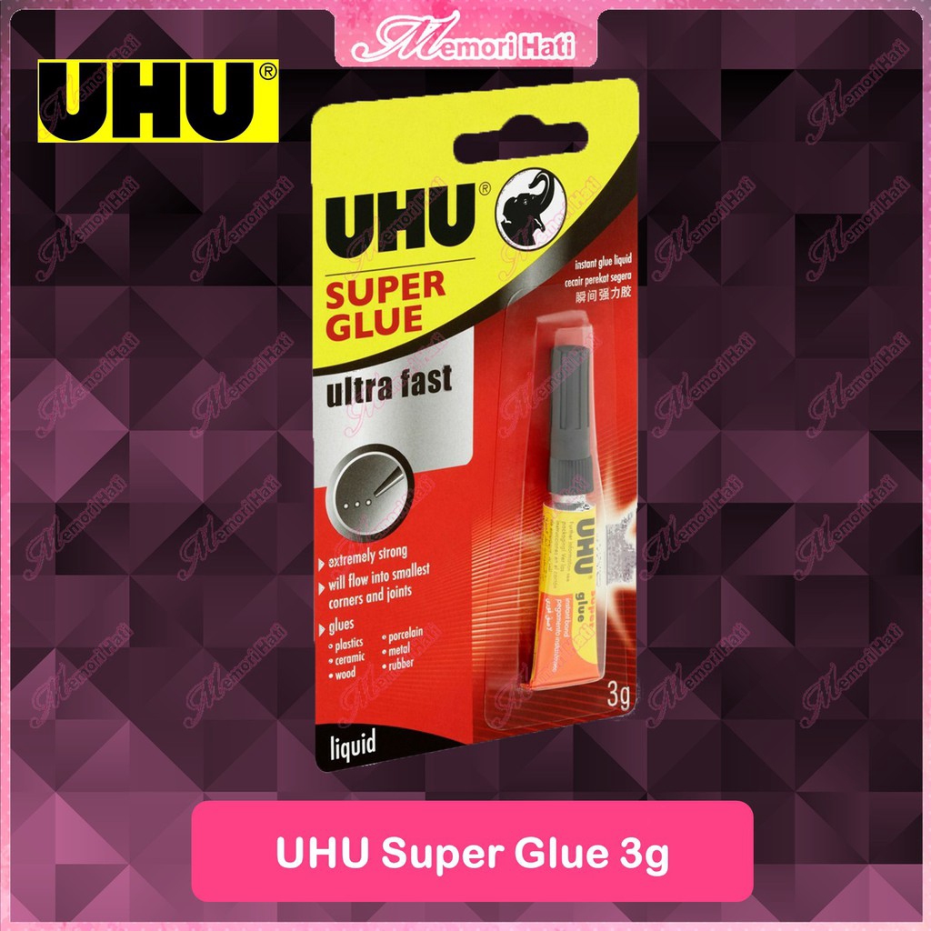 UHU Super Glue 3g Gam Gajah 3 saat | Shopee Malaysia
