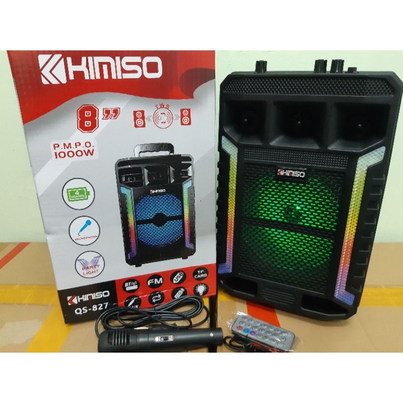 FREE MICROPHONE RADIO KIMISO QS827 wireless Bluetooth Speaker Disco ...