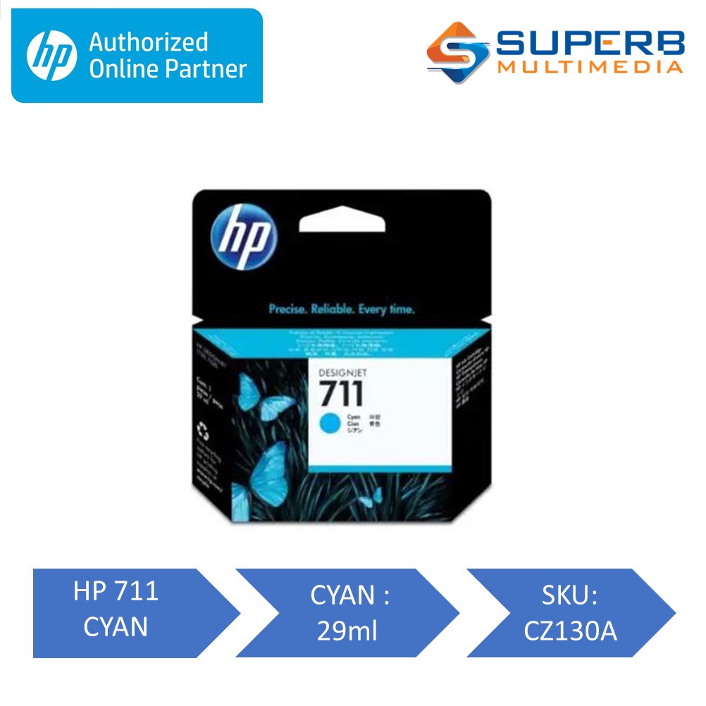 HP 711 29-ml Cyan DesignJet Ink Cartridge (CZ130A) | Shopee Malaysia