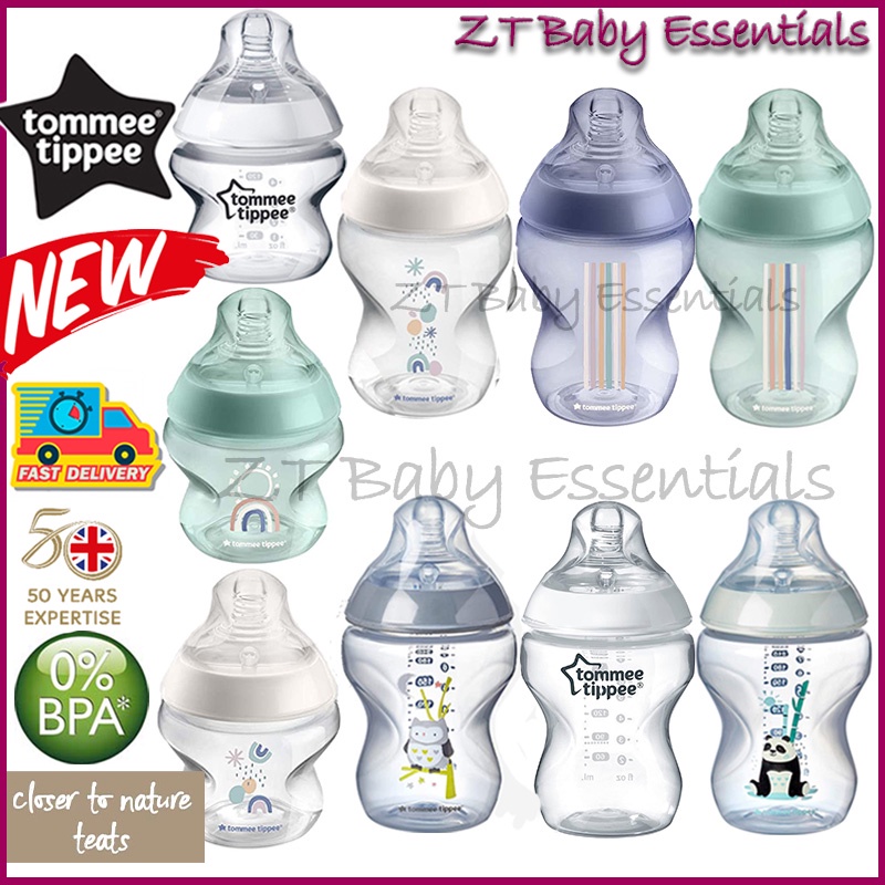 Tommee Tippee Closer to Nature / Natural Start 5 oz & 9 oz Bottle - Assorted Design (5oz & 9oz ...