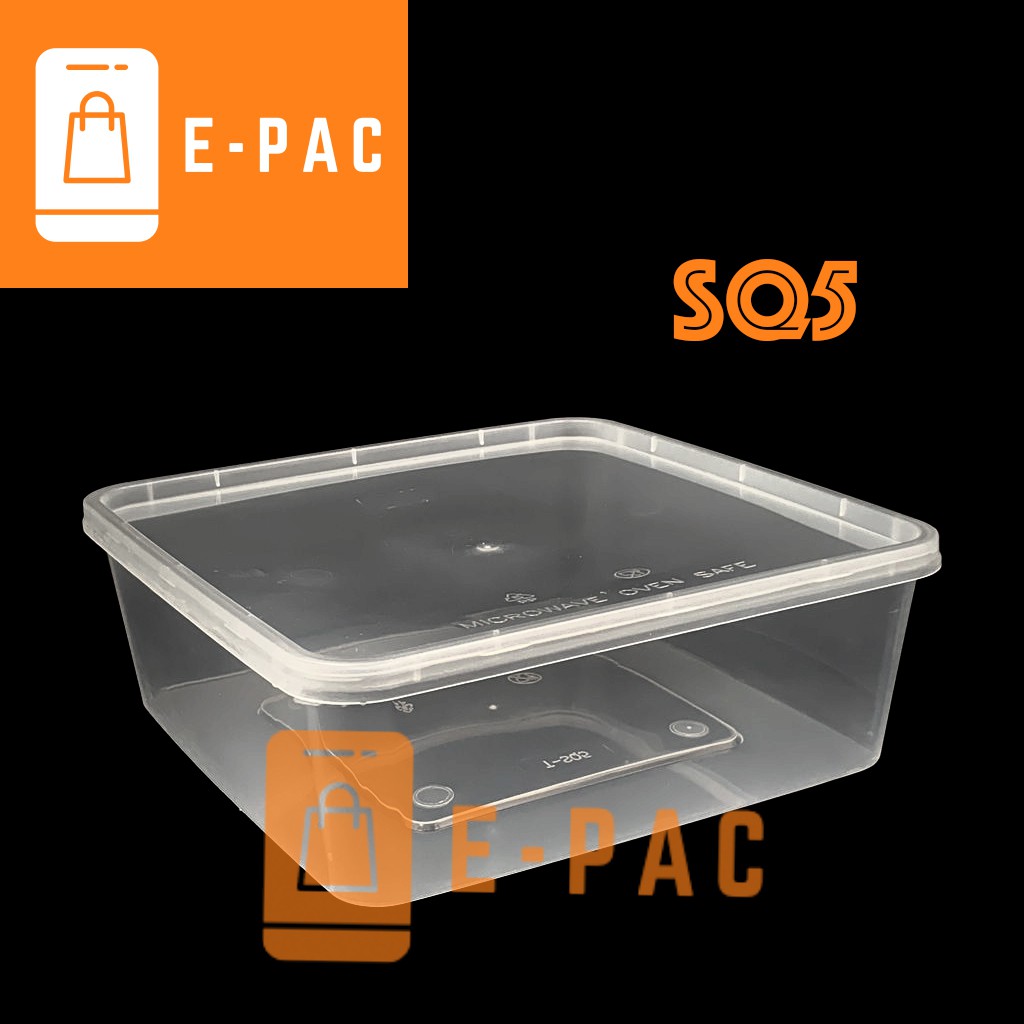 SQ 5 (BEKAS PETAK BESAR 30PCS) | SQUARE DISPOSABLE PLASTIC FOOD ...