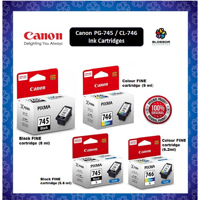 Canon PG-745 / PG-745S / CL-746 / CL-746S Original Ink Cartridge ...