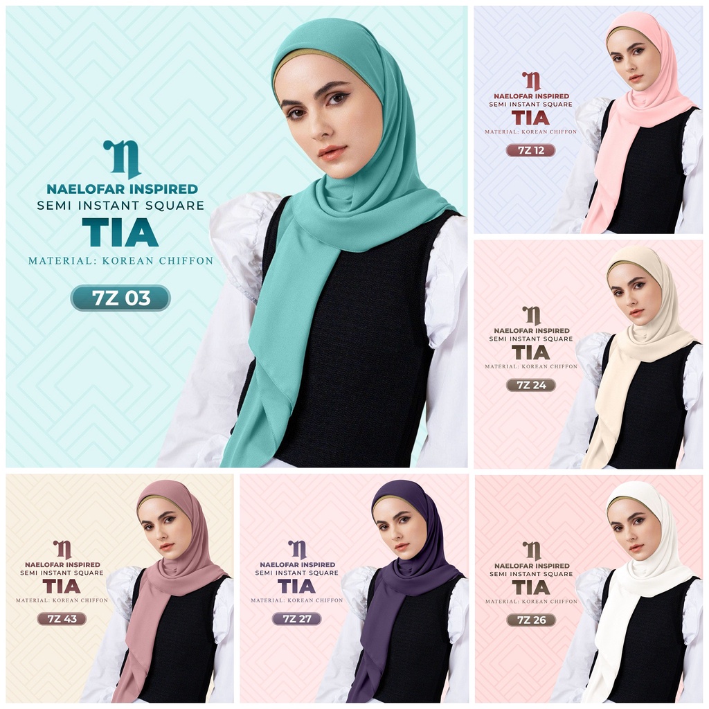 🔥SALE🔥Tudung Vietnam Inspired Naelofar Plain Semi Instant Square Tia ...