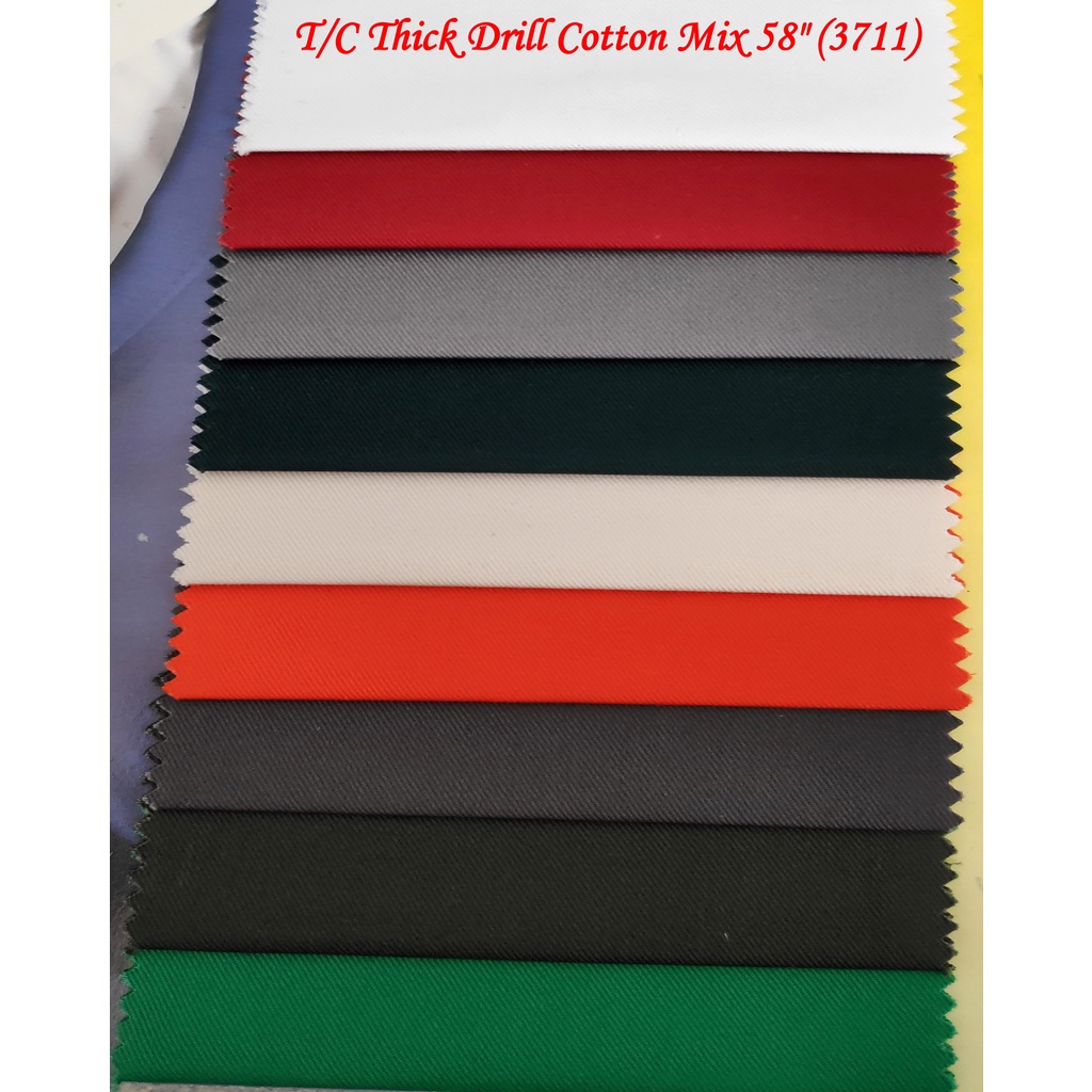 Thick Drill T/C Cotton Mix Polyester Bidang 58 inci | Shopee Malaysia