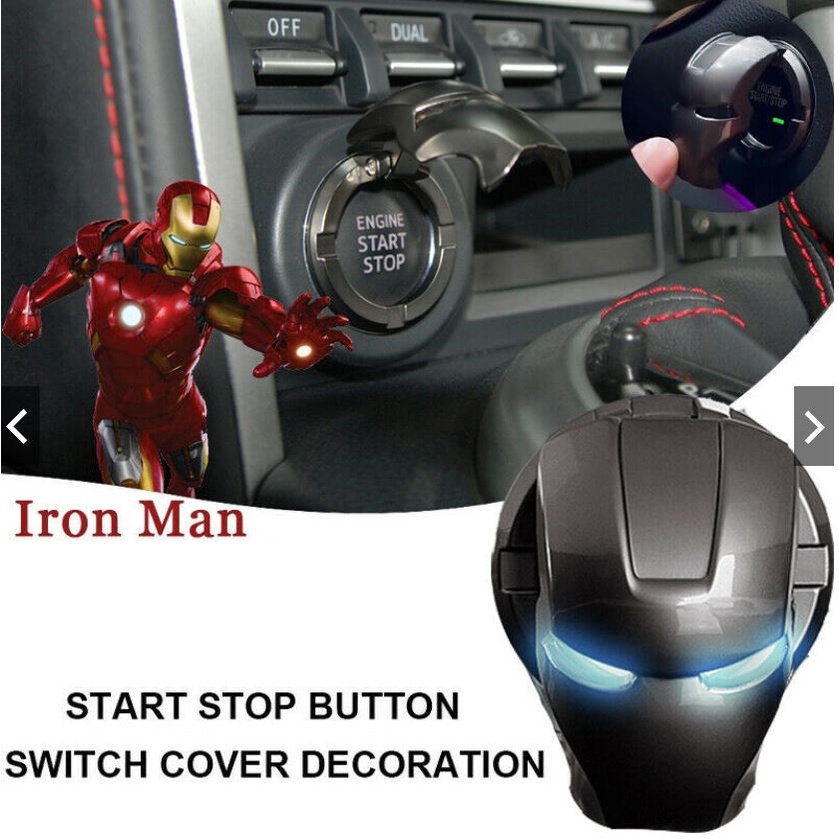 Full Metal Iron Man Start Push Button Power Interior Cover Ignition ...