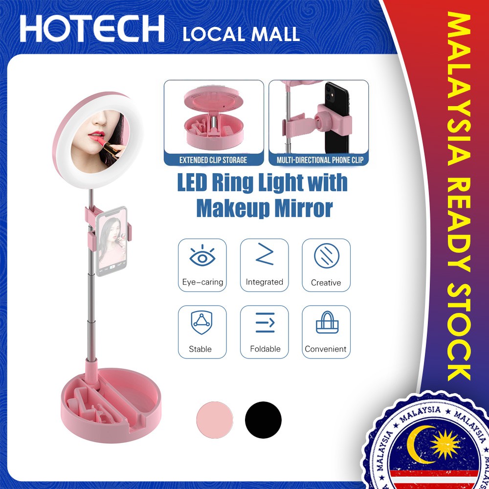 HOTECH Foldable LED Ring Light Lamp Selfie Ringlight Make up Vlogger ...