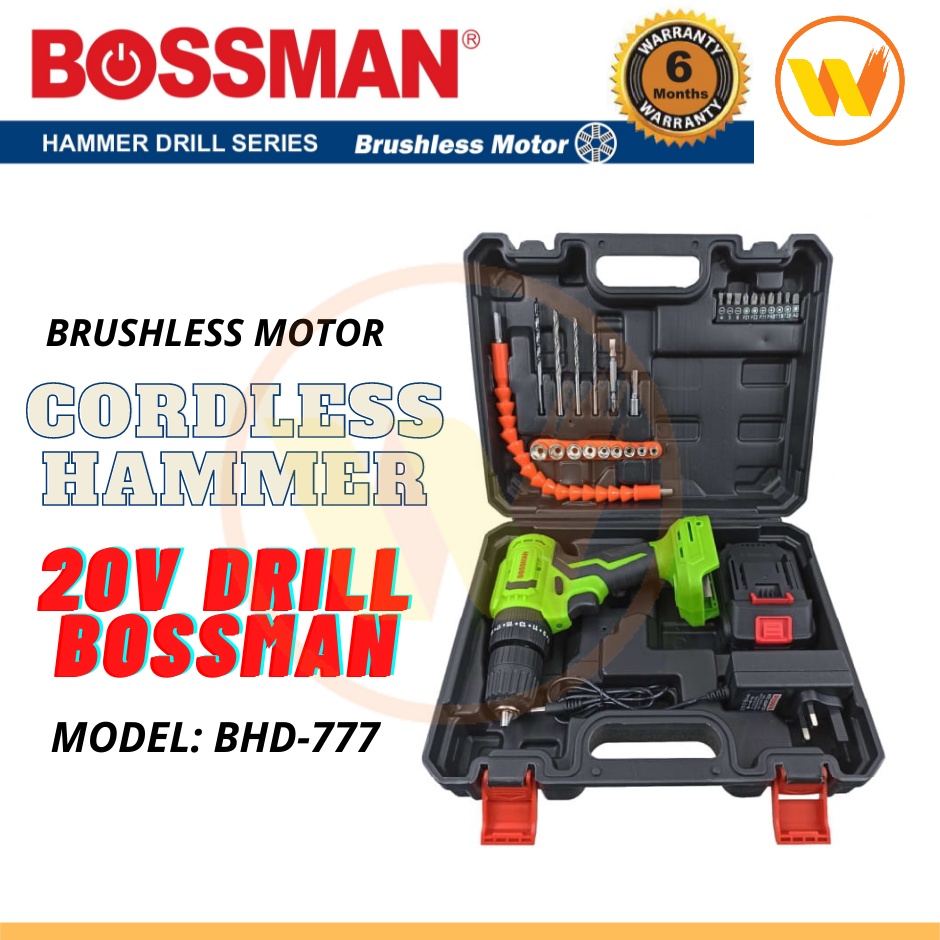 BHD-777 BOSSMAN ECO Series 2.0Ah 20V Brushless Cordless Impact Hammer ...