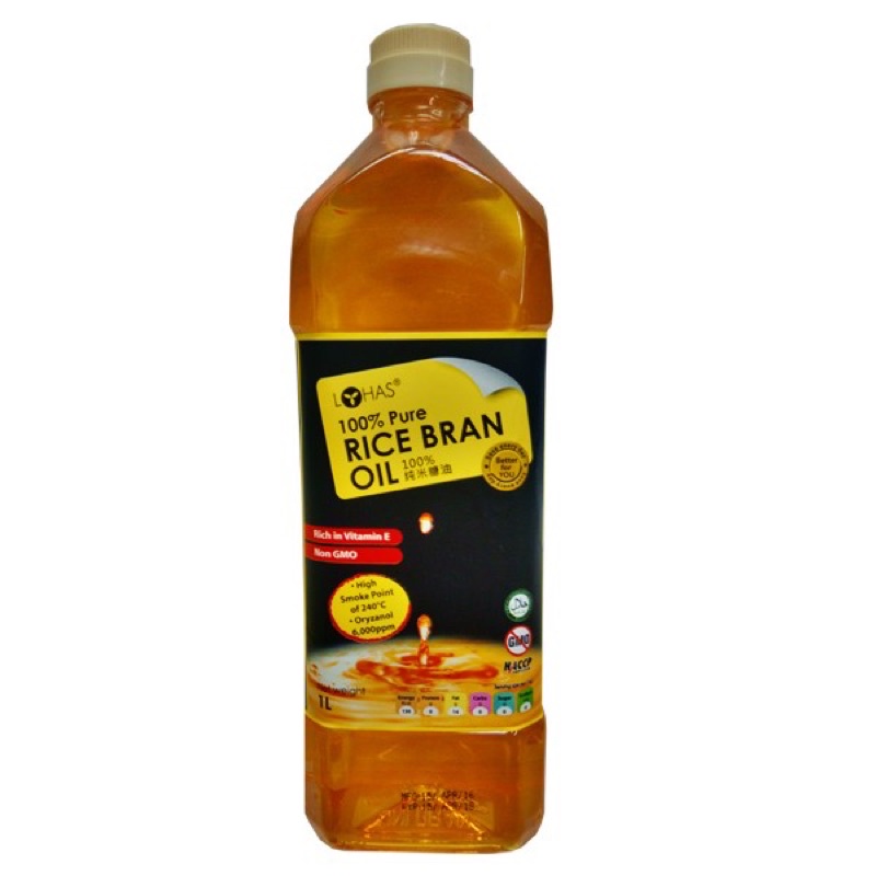 Lohas 100% Pure Rice Bran Oil 1L 纯米糠油 Cooking Oil Halal | Shopee Malaysia