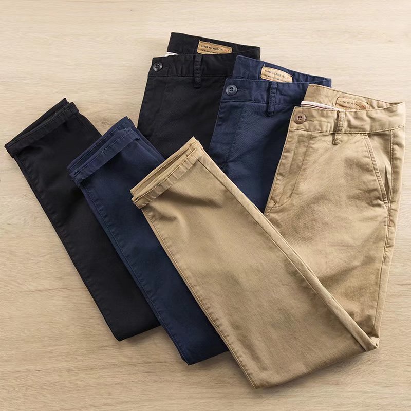 Tide brand casual pants men's high street slim straight tube autumn and ...