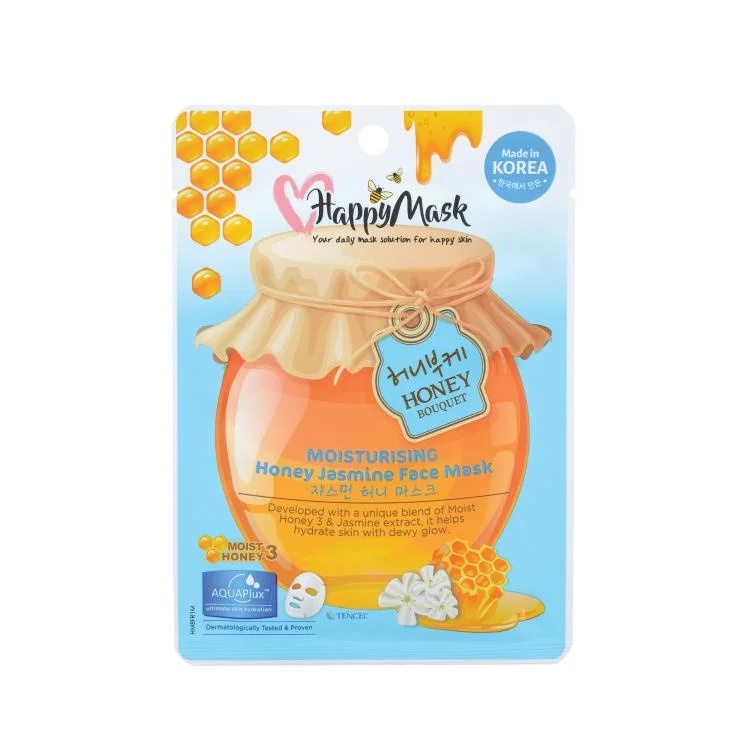 Happy Mask Honey Bouquet Moisturising Honey Jasmine Face Mask 1s (G ...