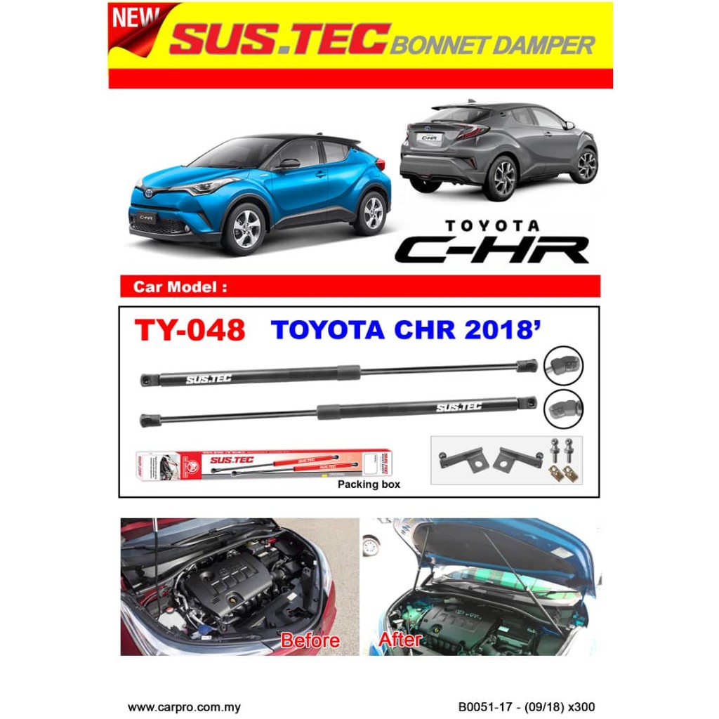 Toyota chr front bonnet gas damper hood absorber suspension lift ...