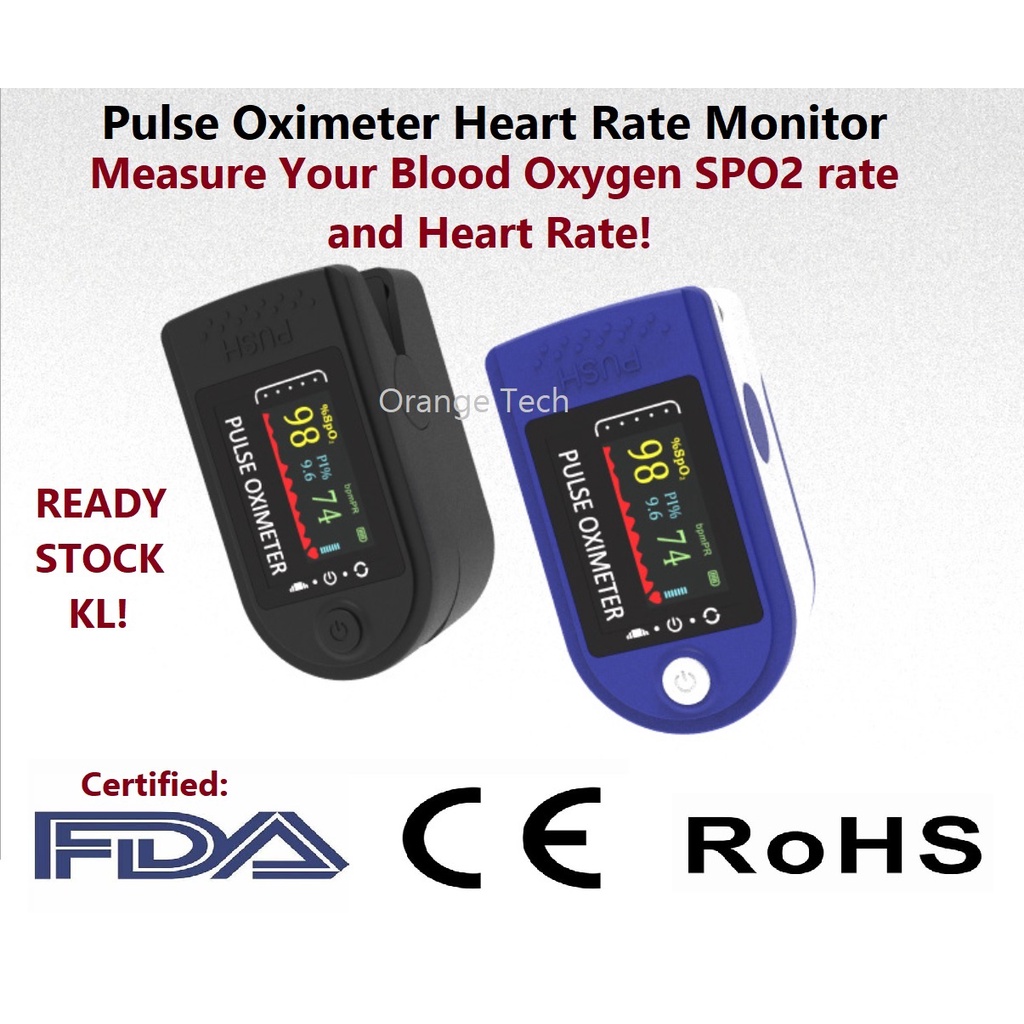 Pulse Oximeter, Blood Oxygen Saturation Monitor Fingertip, Heart Rate ...