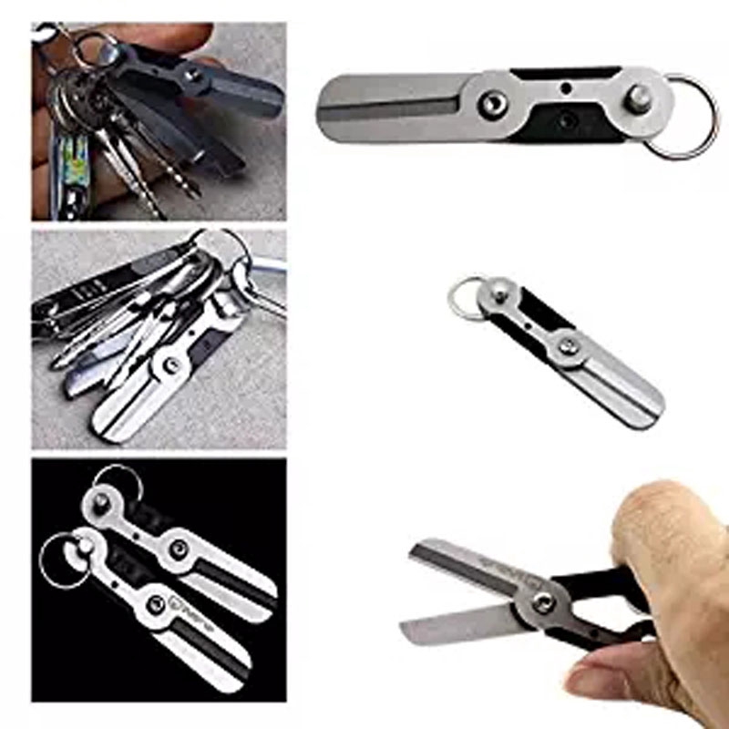 mini tool edc shear gadget fold scissor pocket keychain multitool ...