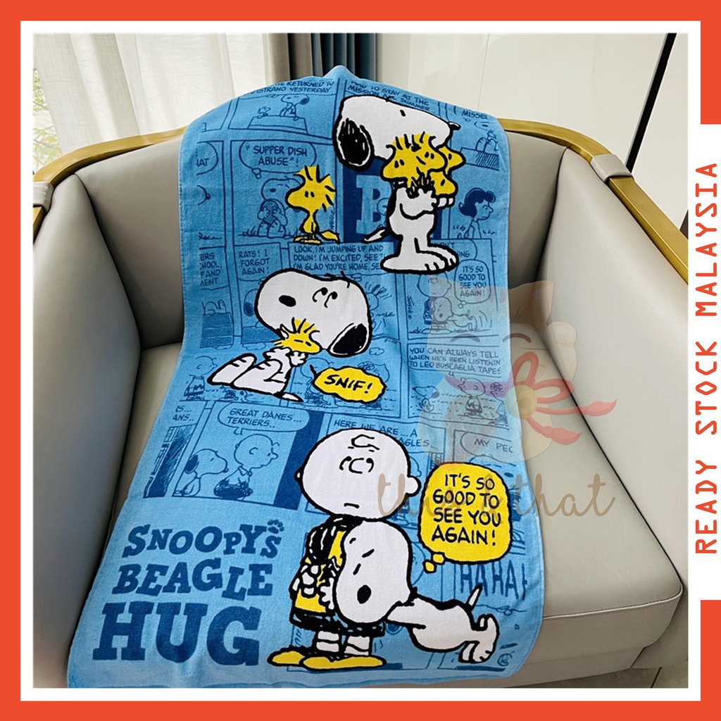 Snoopy ⭐ 100% Cotton Bath Towel 60x120cm | Shopee Malaysia
