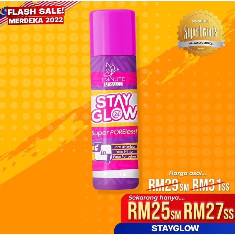 1 MINUTE MIRACLE STAYGLOW | SETTING SPRAY | Shopee Malaysia