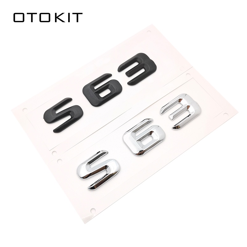 OTOKIT New Flat Chrome ABS Plastic 3D Sticker S63 Trunk Rear Logo Badge ...
