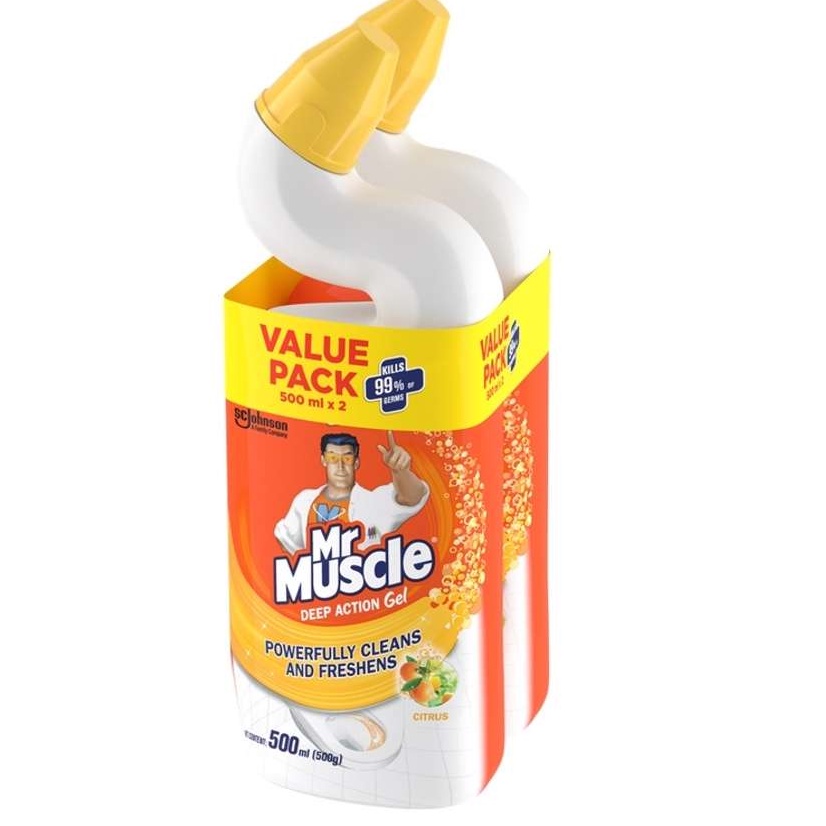 Mr Muscle Deep Action Gel [TWIN PACK] Freshens Toilet Cleaner Value ...