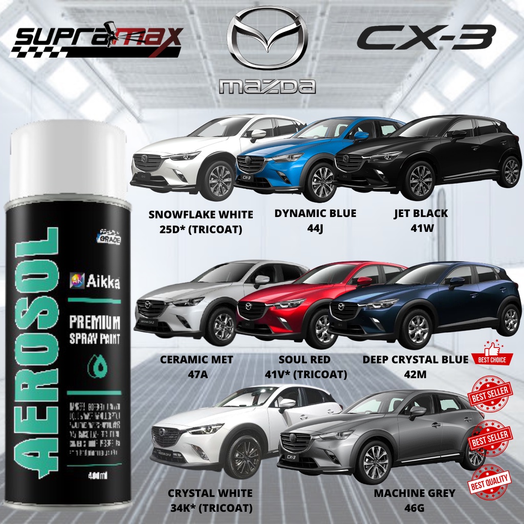 [Mazda CX-3] SUPRAMAX Aerosol Spray 2K Paint/ Car Body Touch Up Paint ...