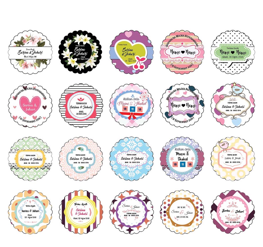 Sticker Wedding Door Gift Stiker Kenduri Kahwin Murah Stickers Doorgift ...