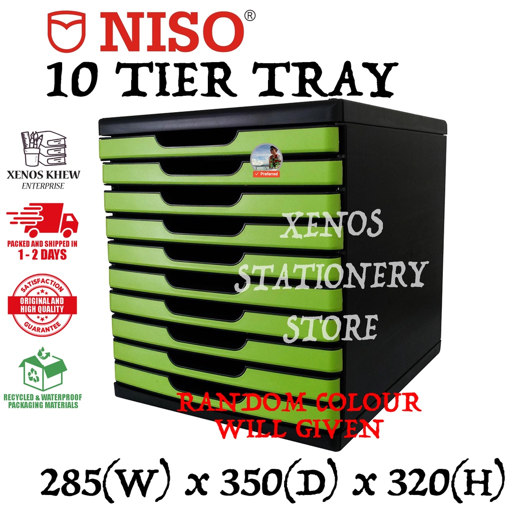 NISO 8855 DOCUMENT DRAWER 10 TIERS [RANDOM COLOUR] (READY STOCK / 100% ...