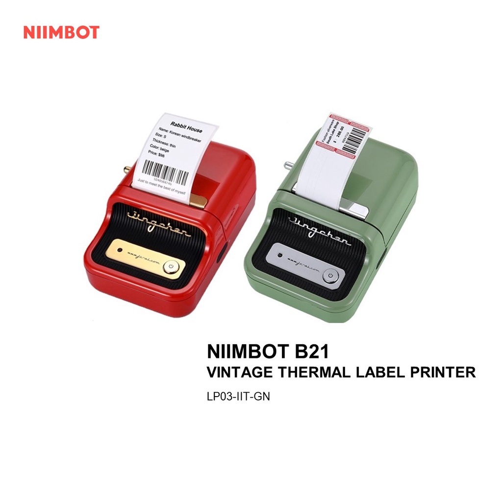NIIMBOT B21 VINTAGE THERMAL LABEL PRINTER | Shopee Malaysia