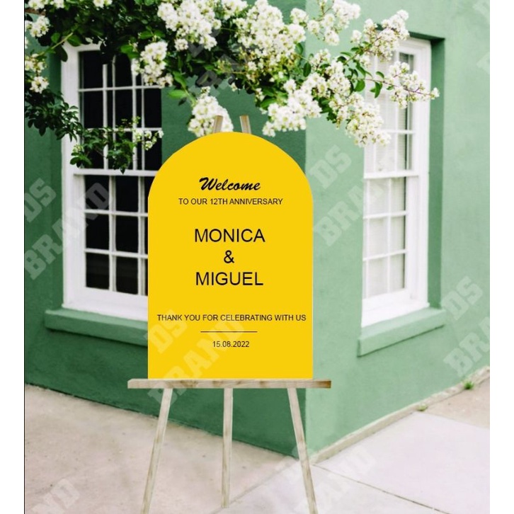 Colors A2 Size Acrylic Blank Wedding Welcome Board Sign, Papan Kosong ...