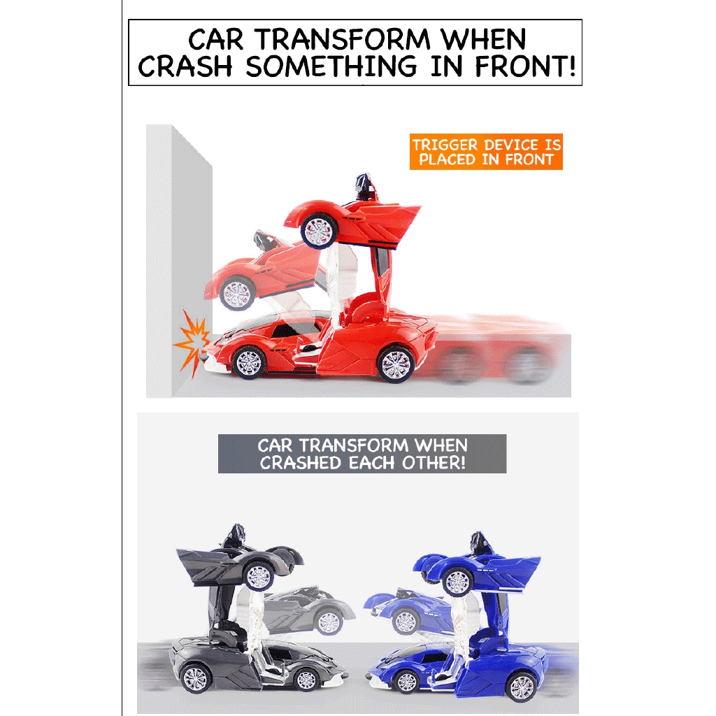 Mainan Kereta Transformers Crash Transformation Car Deformation Robot ...