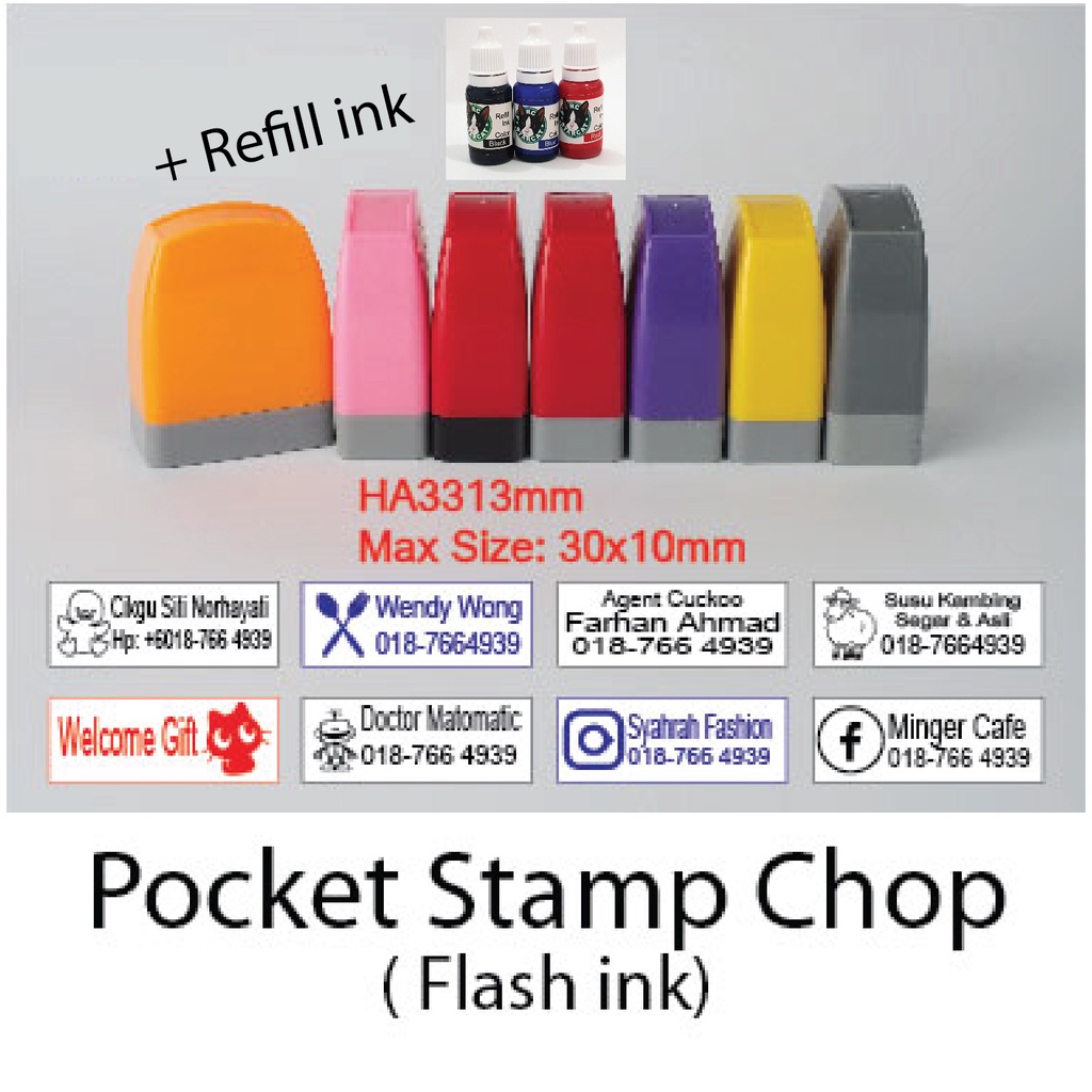 Pre Ink Stamp ChopPocket 3313 / Flash Stamp / Company Chop / Office ...