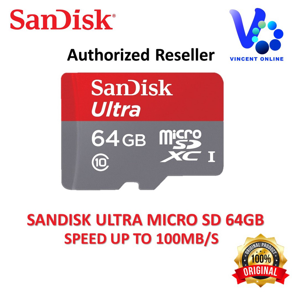 SanDisk Ultra 64GB 120MB/s Ultra HD A1 microSDHC UHS-I Card | Shopee ...