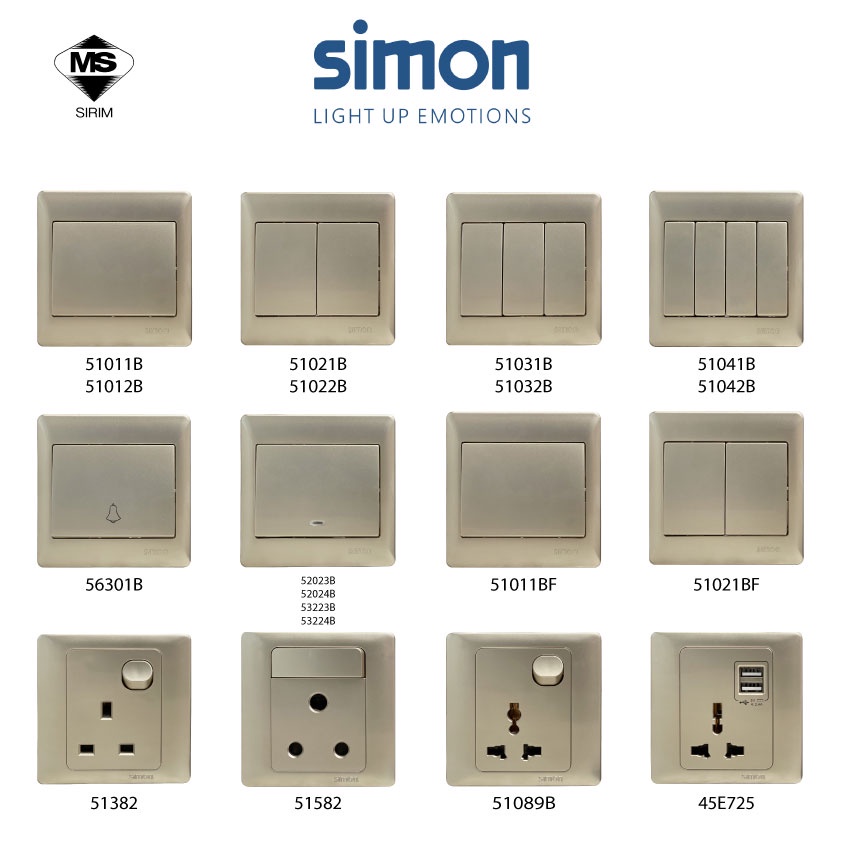 Simon 50 Series Switch / Switches & Socket Outlet (Full Champagne ...
