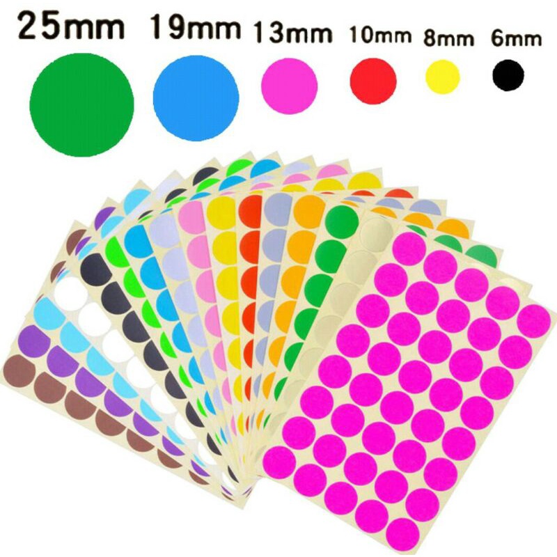 10mm/13mm/19mm Color Sticker Circle Round Color Coded Adhesive Label Dot Sticker | Shopee Malaysia