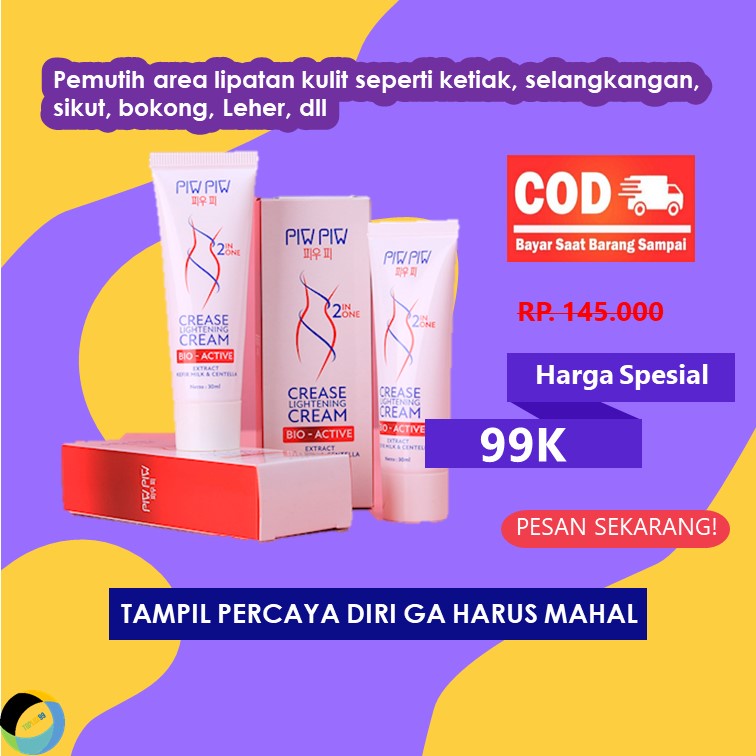 HITAM SIKU Piwpiw Crease Lightening Cream Whitening Brightening Skin ...