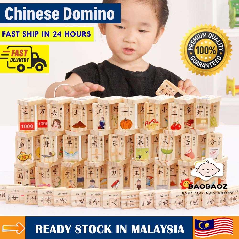 100 Pcs Mandarin Chinese Characters Domino Learning Educational Toy ...