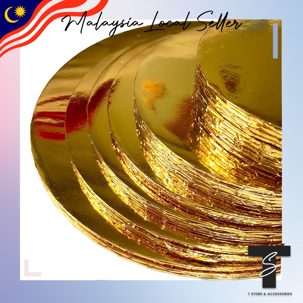 Gold Silver Black White 5 6 7 8 9 10 12 inch Cake Board Size Round Cake ...