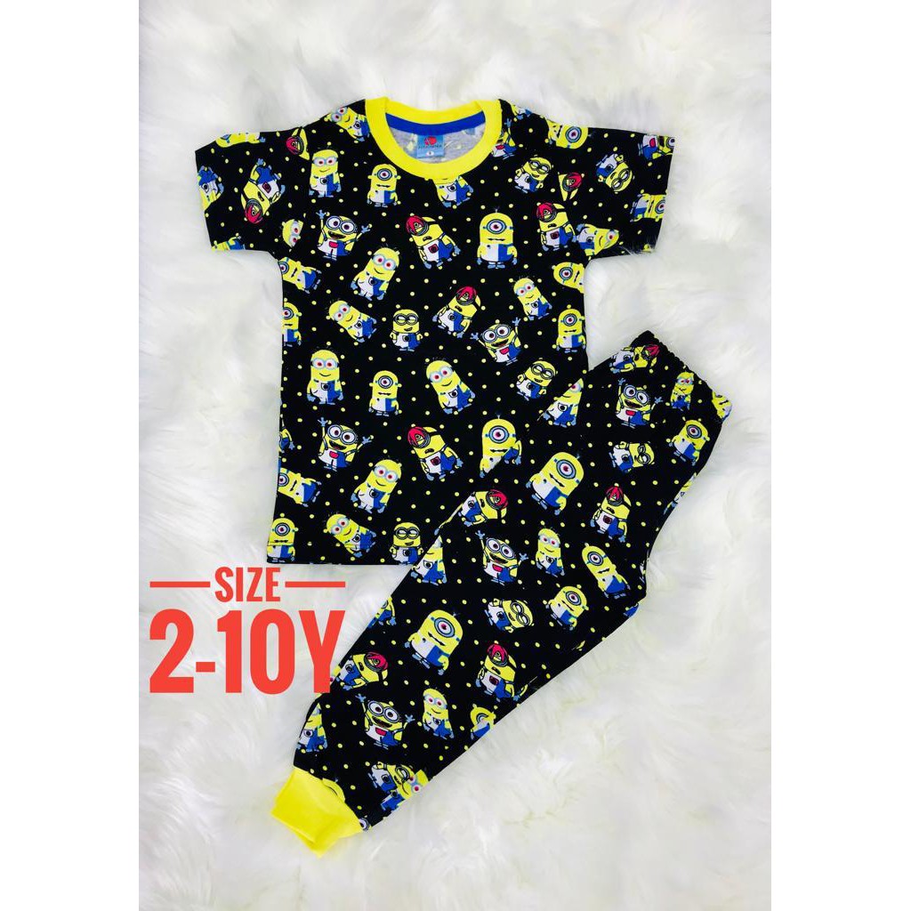 0224 - MINION CARTOON KIDS SET DESIGN CHILDREN CLOTHING FULL COTTON ...