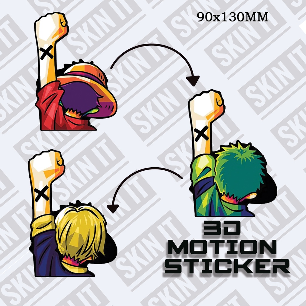 3D Motion Sticker Peeker TRIO LUFFY Sanji Zoro ONE PIECE | Shopee Malaysia